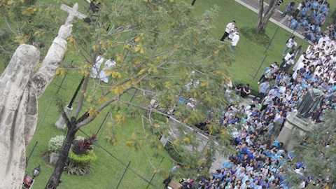 Students try for human cross record - UCA News